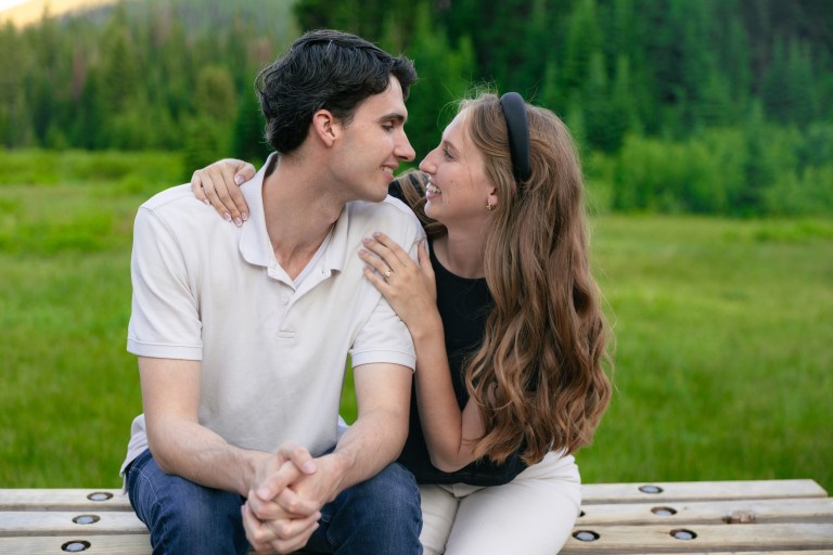 Audrey + Sam’s Playful, Romantic Engagement Session in Big Cottonwood ...
